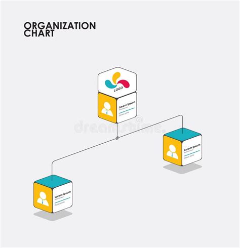 Organization Chart Infographics With Tree Diagram Flow Vector Stock