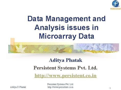 Data Management And Analysis Issues In Microarray Data