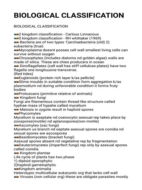 Biological Classification Pdf