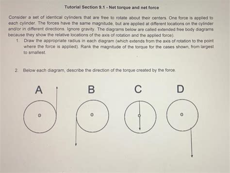 Solved Tutorial Section 9 1 Net Torque And Net Force Chegg Com