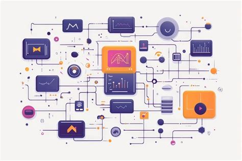 Abstract Network Of Connected Interfaces Premium Ai Generated Image