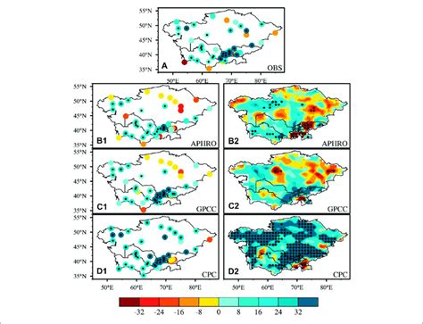 Spatial Distribution Of The Annual Precipitation Trend Of Obs A