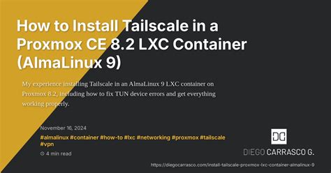 How To Install Tailscale In A Proxmox Ce 82 Lxc Container Almalinux 9