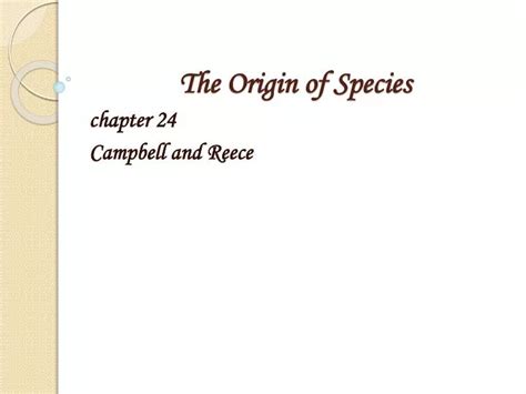PPT The Origin Of Species PowerPoint Presentation Free Download ID 2171297