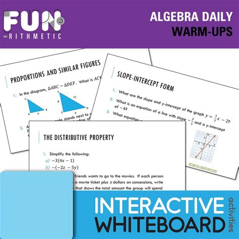 Algebra Daily Warm Ups Funrithmetic
