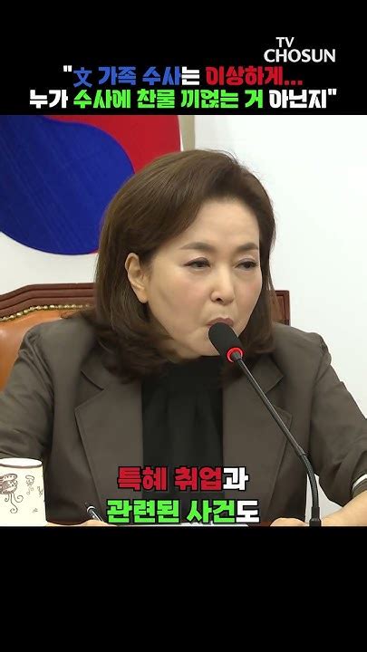 김민전이 문재인 前 대통령 가족 수사에 대해 한 말 Youtube