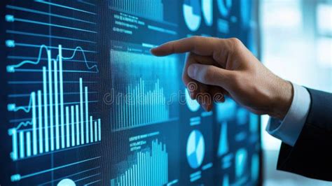 Business Professional Analyzing Data On Touchscreen In Modern Office Stock Illustration