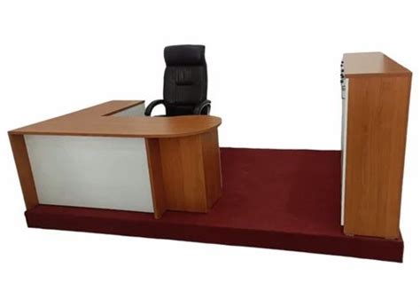 Teak Wood Rectangular L Shape Office Table With Storage At ₹ 15750 Set In Pune