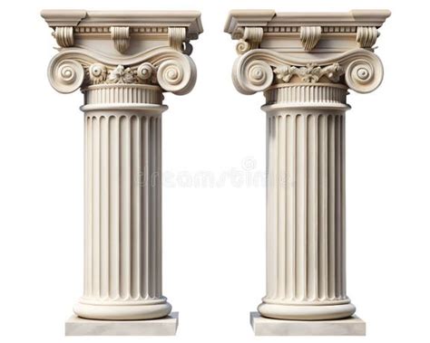 Two Ionic Columns Classic Architecture Design Elements Stock