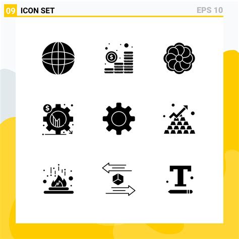 Pictogram Set Of Simple Solid Glyphs Of Set Basic Flower Setting Chart Editable Vector Design
