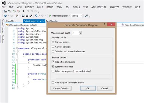 Netfreak Generate UML Sequence Diagram From Visual Studio