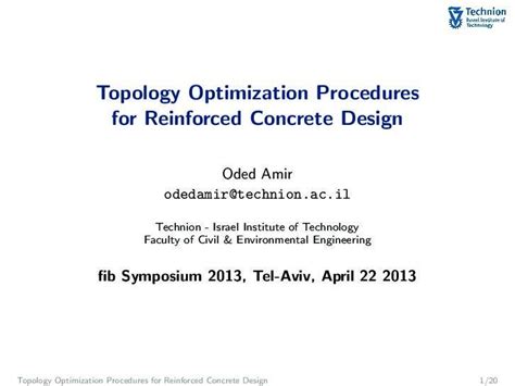 Pdf Topology Optimization Procedures For Reinforced Concrete