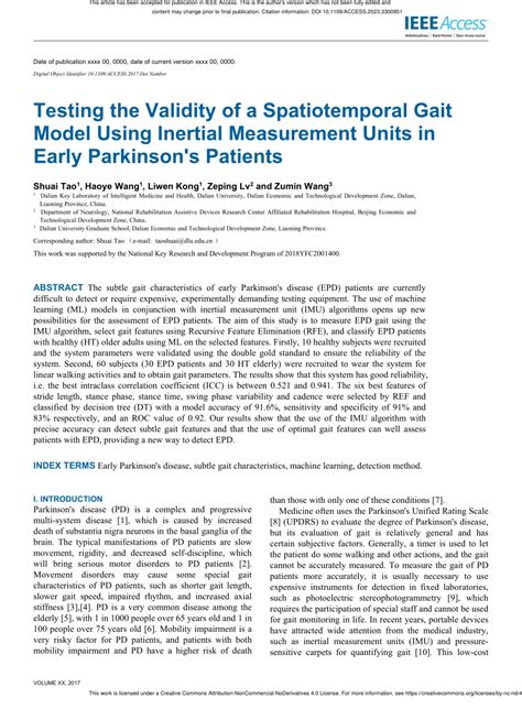 Pdf Testing The Validity Of A Spatiotemporal Gait Model Using