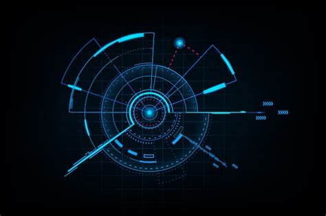 추상 기술 미래 인터페이스 디지털 Ui의 요소 프리미엄 벡터