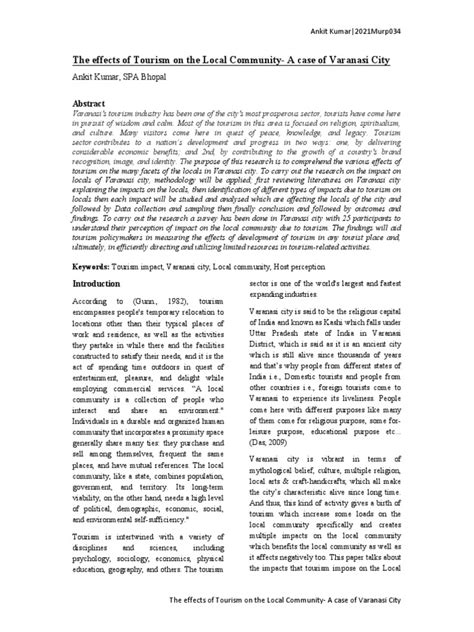 Ankit Kumar 2021murp034 Assignemnt 2 Draft Report Pdf Tourism