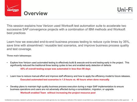 How Verizon Uses Automation To Accelerate Sap Projects Pptx
