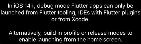 Appium Ios Building Using Debug Mode Is Not Supported · Issue 120789 · Flutterflutter · Github