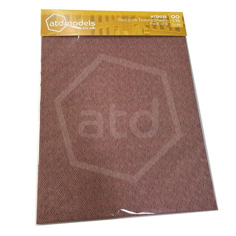 Atd035 Red Brick Texture Pack 8 X A4 Sheets Masons Models