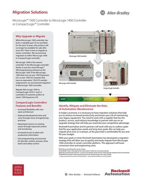 PDF MicroLogix 1500 Controller To MicroLogix 1400 Or Literature Rockwellautomation Com Idc