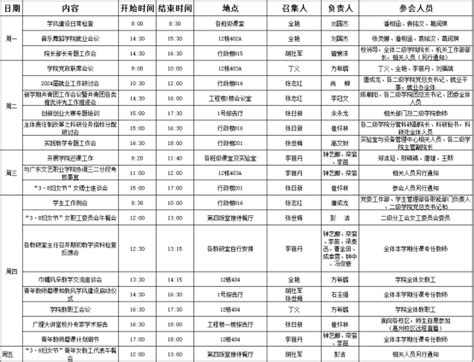 音乐舞蹈学院2024年春季学期第2周工作周程表 音乐舞蹈学院