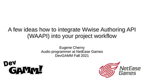 a few ideas how to integrate wwise authoring api waapi in your