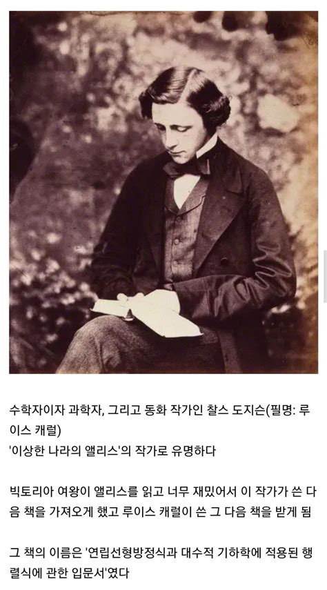 유명한 수학자였던 이상한 나라의 앨리스 작가 ㄷㄷ  포텐 터짐 최신순 에펨코리아