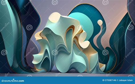 Modern Abstract Blob Swirl Background Abstract Swirling Blob Shapes Stock Illustration