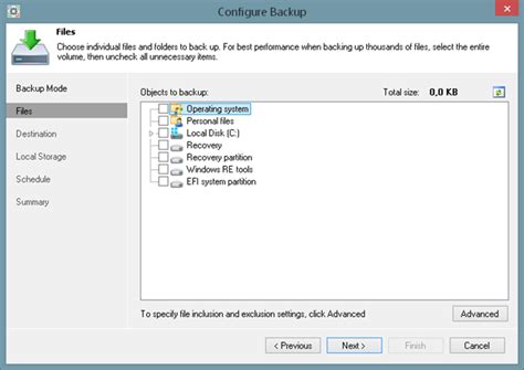 Veeam Endpoint Backup Working With Exclusions