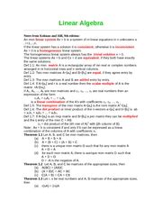 Linear Algebra Notes Linear Algebra Notes From Kolman And Hill Th Edition An Mxn Linear