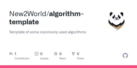GitHub New World Algorithm Template Template Of Some Commonly Used Algorithms