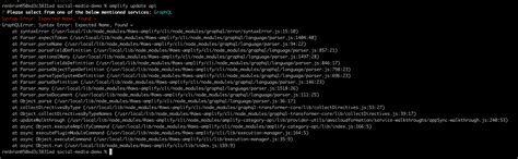 `amplify update api` fails without a solid error code when graphql schema is invalid · issue