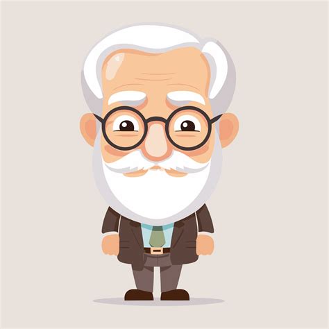 Cute Grandpa Cartoon Illustration 42887789 Vector Art At Vecteezy