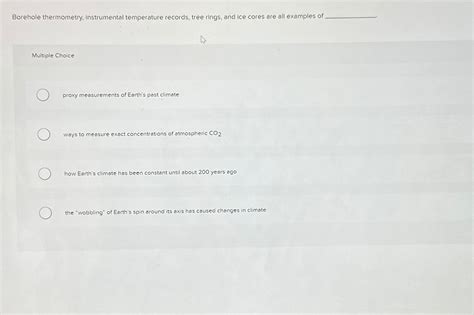 Solved Borehole Thermometry Instrumental Temperature