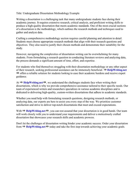 Undergraduate Dissertation Methodology Example By Sarah Kawase Issuu