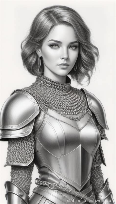 Bob Haired Woman In Chain Mail Armor Stable Diffusion Online