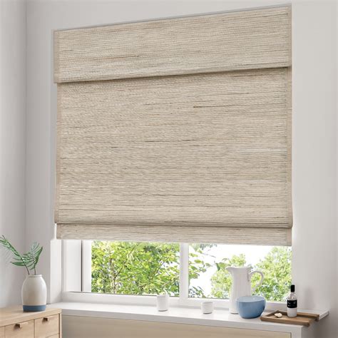 Keego Cordless Custom Roman Shades For Windows Natural Fabric Roman