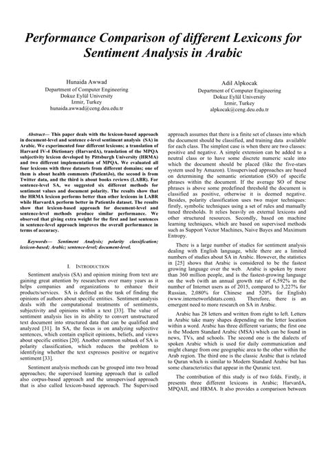Pdf Performance Comparison Of Different Lexicons For Sentiment