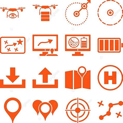 drone control icon set pointer technology radar vector pointer