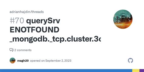 querysrv enotfound mongodb tcp · issue