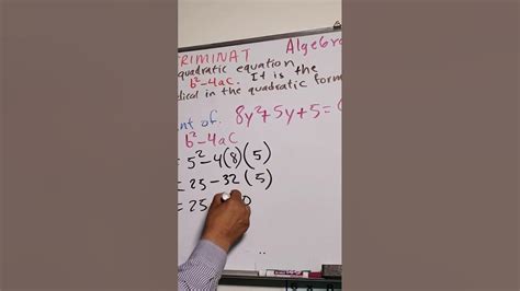 How Find The Discriminant Algebra 2 Youtube