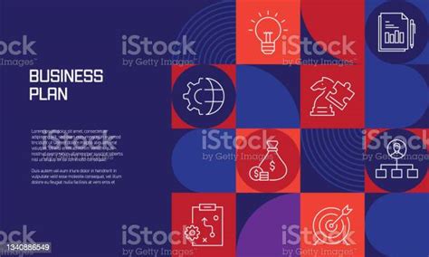 라인 아이콘이 있는 비즈니스 플랜 관련 디자인 간단한 윤곽선 기호 아이콘입니다 0명에 대한 스톡 벡터 아트 및 기타 이미지