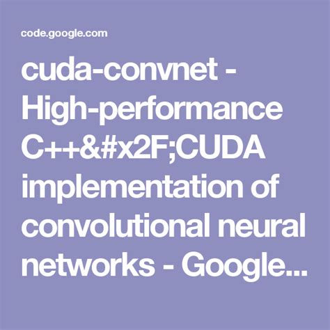 Cuda Convnet High Performance C CUDA Implementation Of Convolutional Neural Networks
