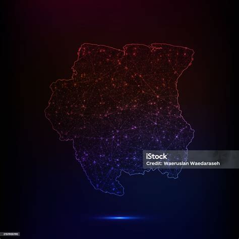 수리남지도 개요 별과 선 여러 색상 추상 프레임 워크 어두운 배경에 미래 지향적인 낮은 다각형 와이어 프레임 선 및 점 디자인 0명에 대한 스톡 벡터 아트 및 기타 이미지