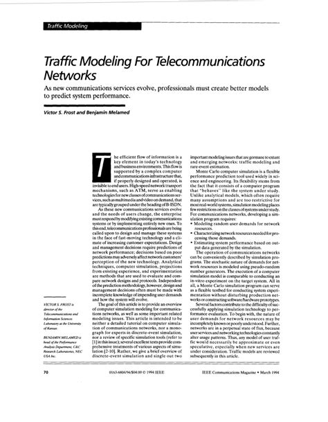 Pdf Modeling For Telecommunications Networks