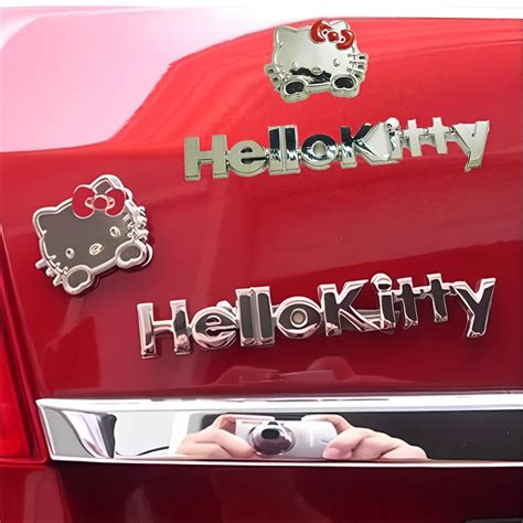 산리오 카와이 헬로 키티 자동차 스티커 만화 금속 3d 자동차 스티커 귀여운 편지 자동차 로고 자동차 액세서리 여자 친구 선물 Aliexpress