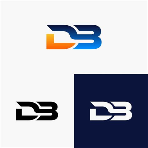 Logo Initial Db Avec Style Dégradé Coloré Vecteur Premium