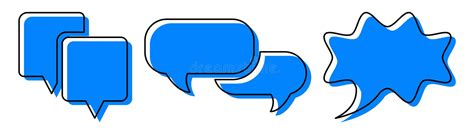 Set Of Blue Chat Message Bubbles Vector Icon Communication Icons Talk Bubble Dialog Web Icon
