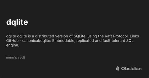 Dqlite Mnmls Vault Obsidian Publish