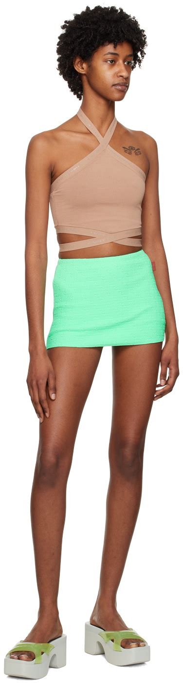 Alexanderwangt Green Textured Jacquard Miniskirt Alexanderwangt