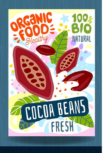 추상 스플래시 식품 라벨 템플릿입니다 다채로운 브러시 스트로크 견과류 야채 허브 향신료 패키지 디자인 코코아 콩 유기농 신선함